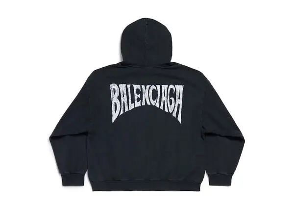 Balenciaga Political Stencil Oversized Hoodie - Black/white