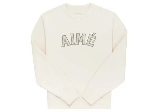 Aimé Leon Dore Raffia Appliqué Crewneck Sweatshirt - White