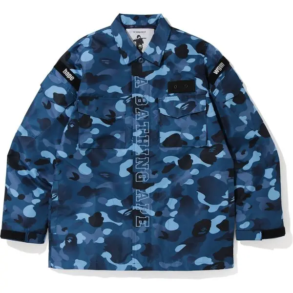 A BATHING APE Military Shirt Jacket Camo Gradation - Blue