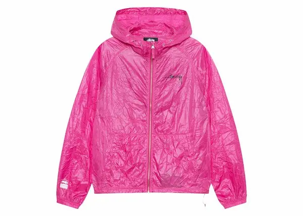 StüSsy Wrinkled Nylon Beach Shell Jacket - Magenta | Editorialist