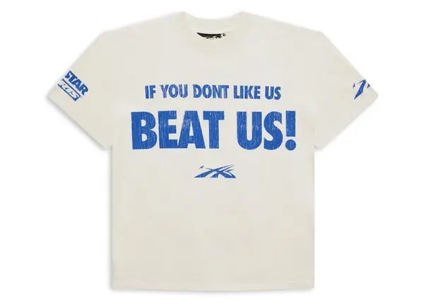 HELLSTAR Beat Us! T-shirt - White/blue