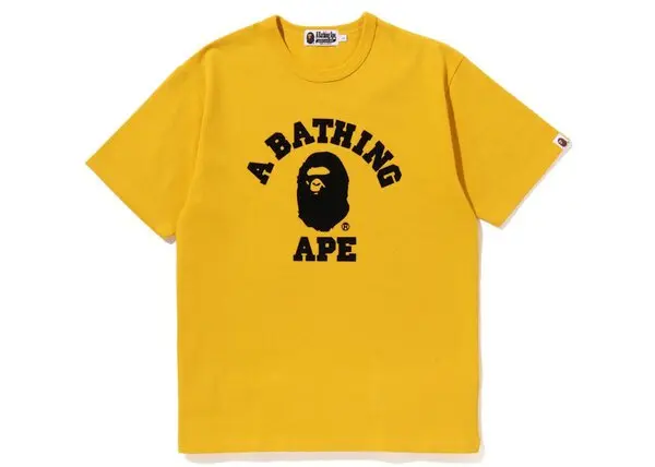 A BATHING APE College Heavy Weight Tee Shirt - Yellow
