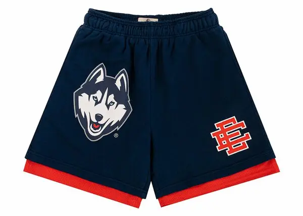 ERIC EMANUEL Ee Double Layer Uconn Short - Navy Blue/red