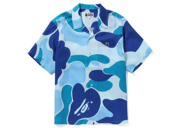 A BATHING APE Abc Camo Open Collar Shirt