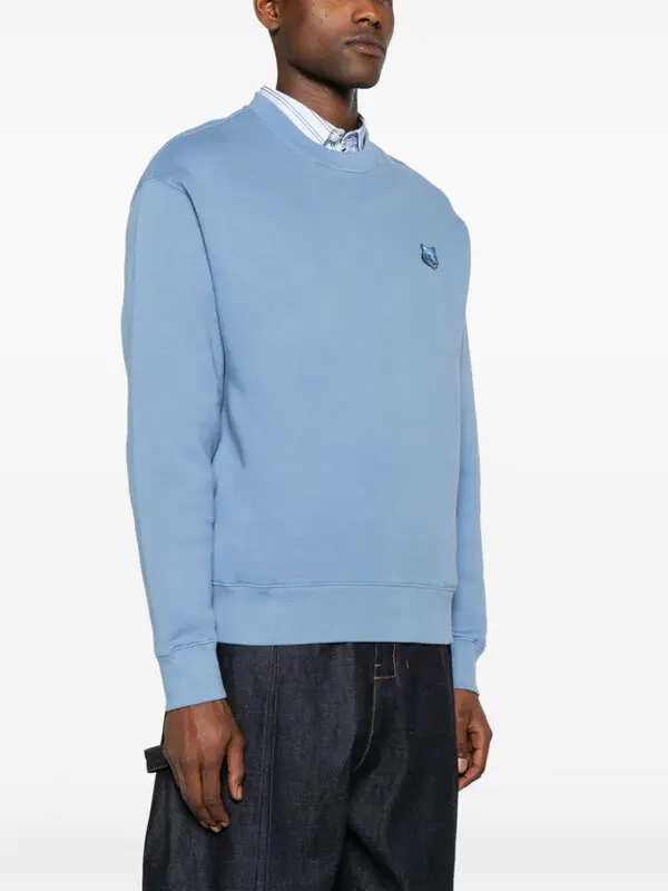 Maison Kitsuné Logo-patch Cotton Sweatshirt - Blue