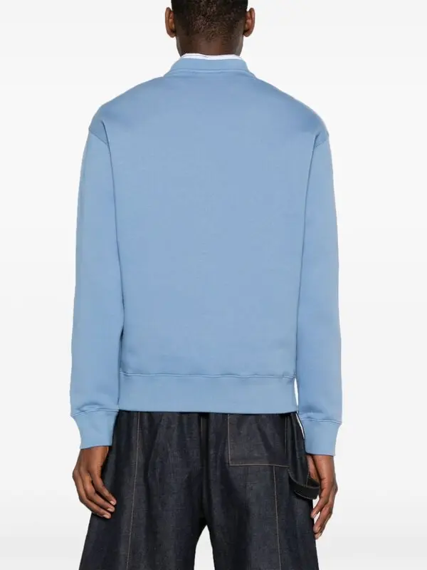 Maison Kitsuné Logo-patch Cotton Sweatshirt - Blue