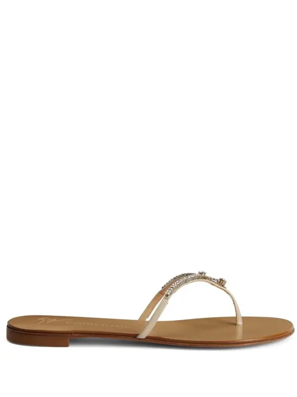 GIUSEPPE ZANOTTI Gentille Leather Sandals - Neutrals