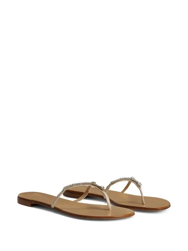 GIUSEPPE ZANOTTI Gentille Leather Sandals - Neutrals