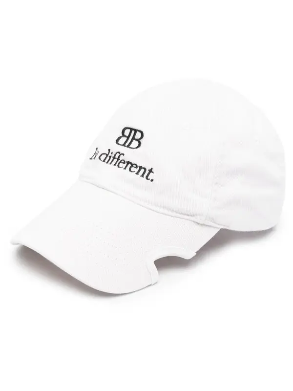 Balenciaga Be Different" Baseball Cap - White