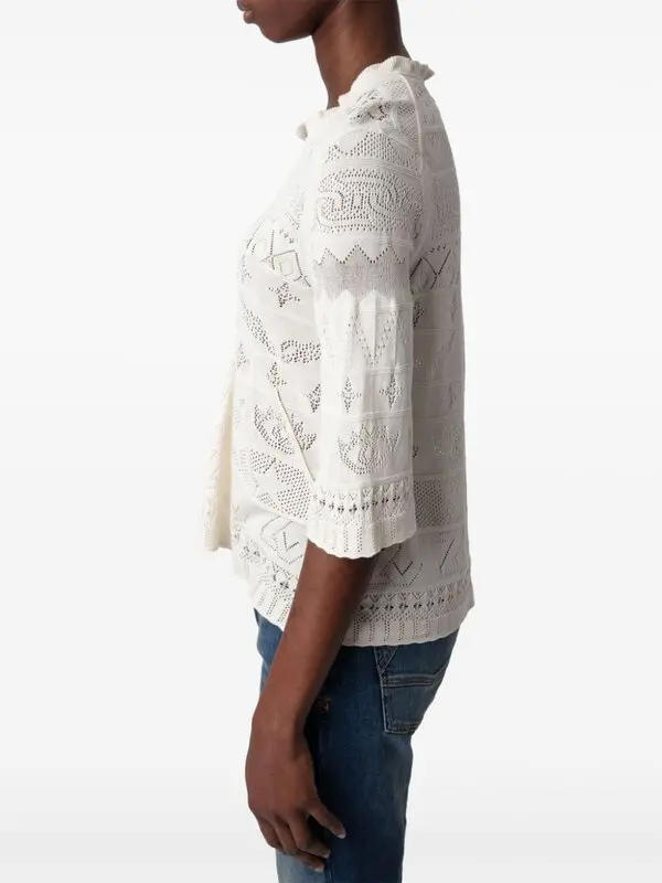 Zadig&Voltaire Taho Openwork-knit Top