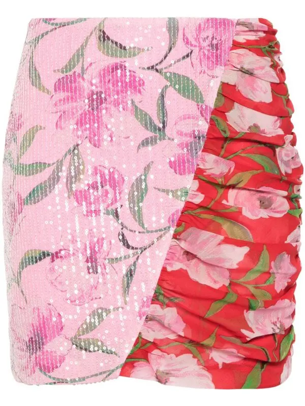 ROTATE BY BIRGER CHRISTENSEN Sequin-embellished Mini Skirt - Pink