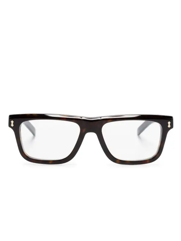 Gucci Rectangle-frame Glasses - Brown