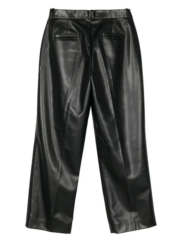 Calvin Klein Pleated Straight-leg Trousers - Black