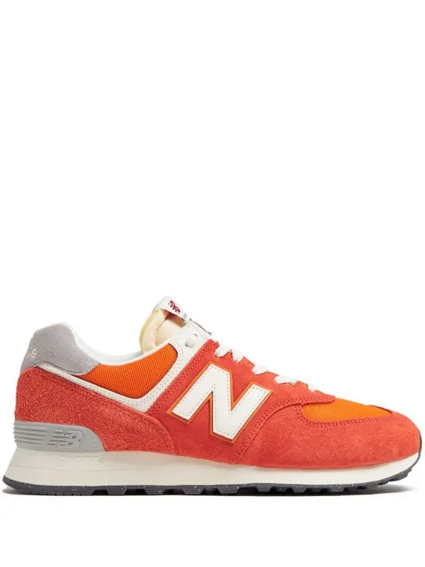 NEW BALANCE 574 Suede Sneakers - Orange