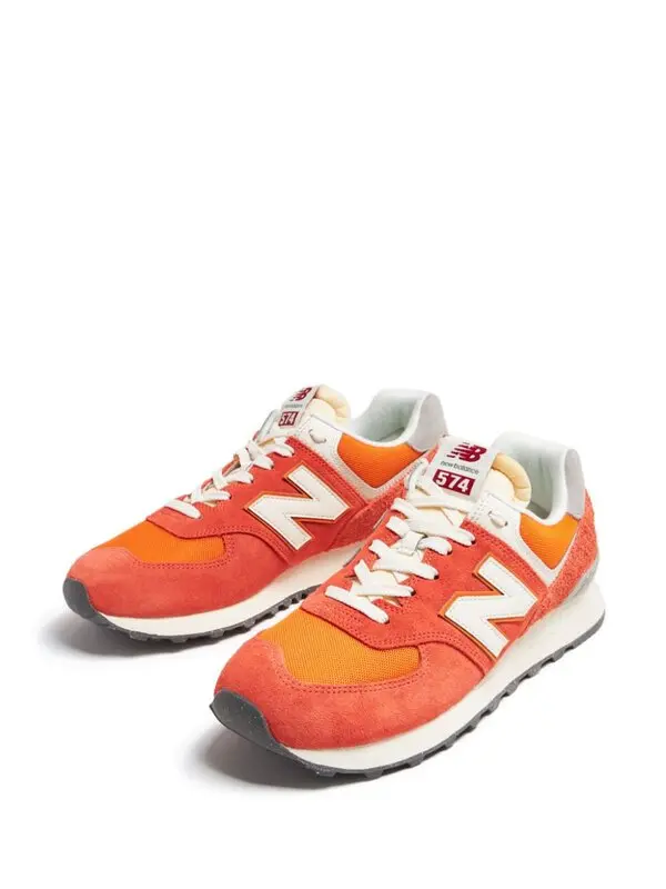 NEW BALANCE 574 Suede Sneakers - Orange