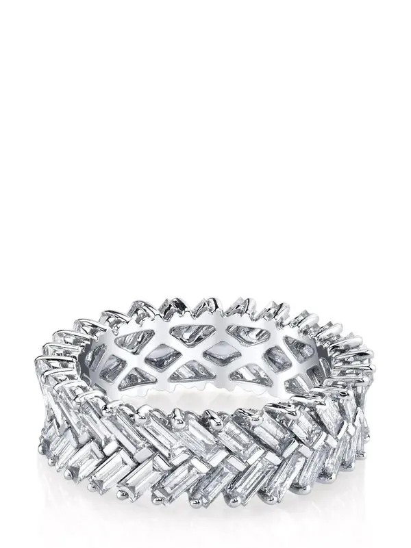 ANITA KO White Gold Baguette Ring - Silver