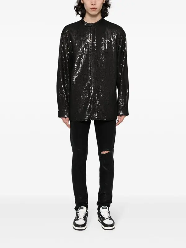 Amiri Sequin-embellished Long-sleeve Shirt