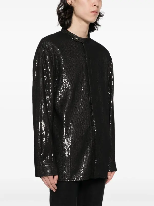 Amiri Sequin-embellished Long-sleeve Shirt