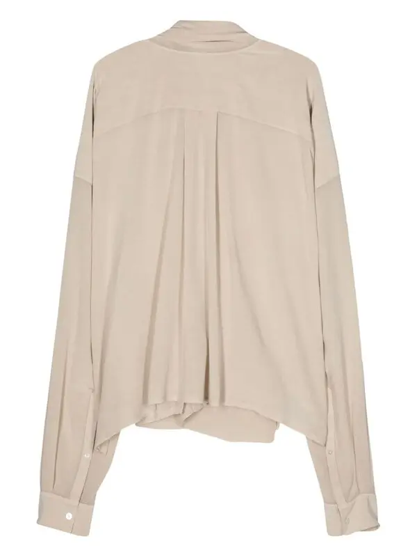QUIRA Crepe Silk Shawl Blouse