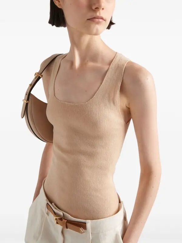 Prada Cotton Ribbed Tank Top