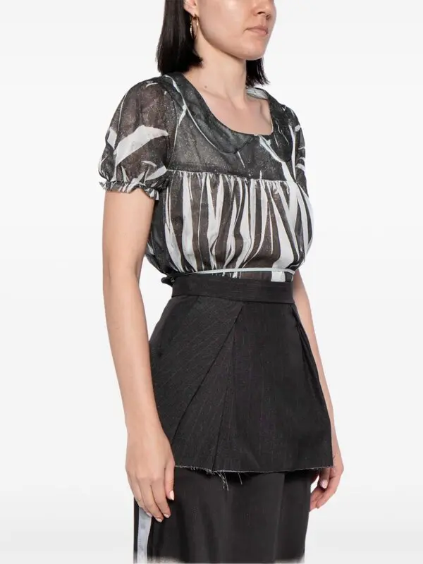 MAISON MARGIELA Zebra-print Short-sleeve Bodysuit