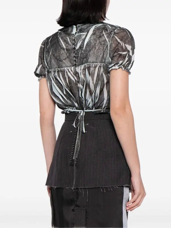 MAISON MARGIELA Zebra-print Short-sleeve Bodysuit