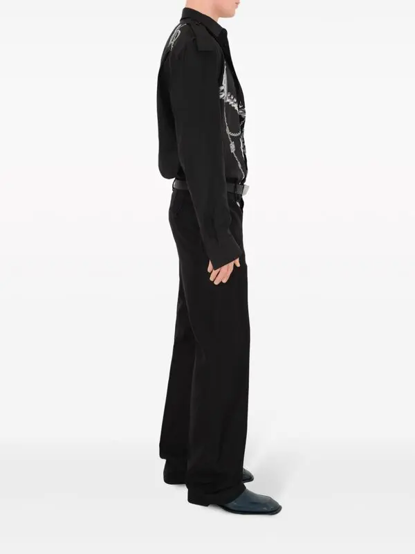Burberry Knight Hardware-print Shirt - Black