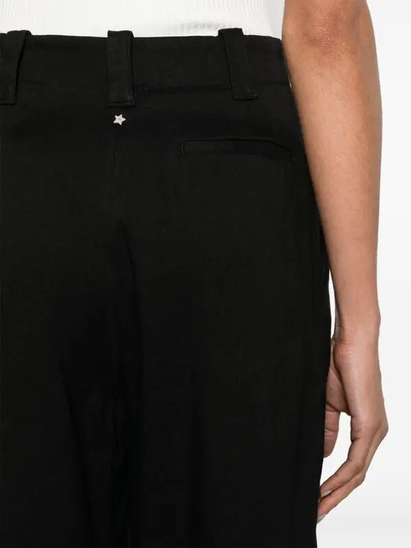 Lorena Antoniazzi Pleat-detail Linen-blend Shorts - Black