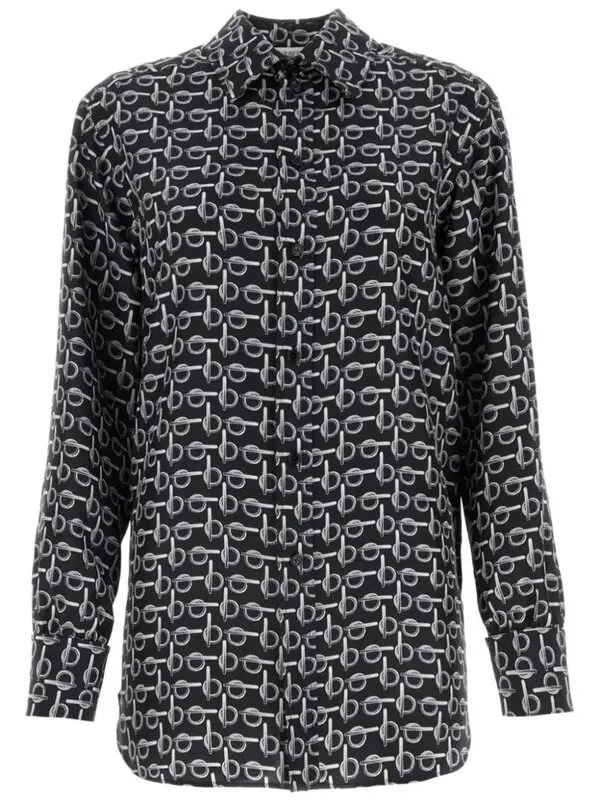 Burberry Printed Silk Shirt - Black