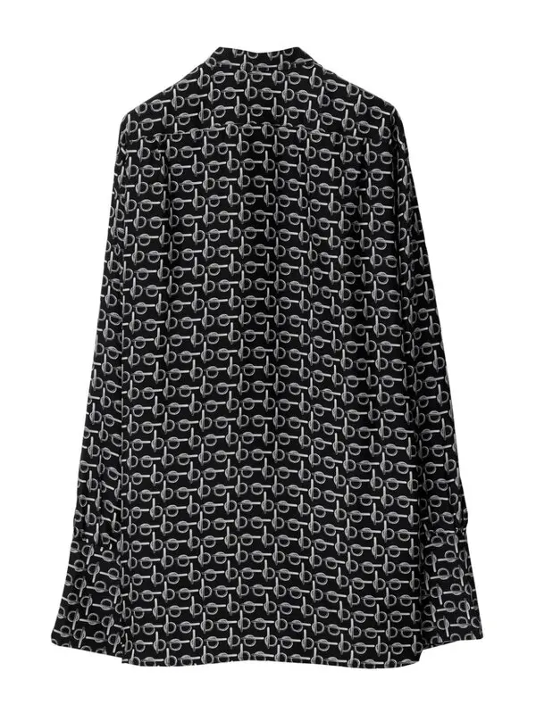 Burberry Printed Silk Shirt - Black