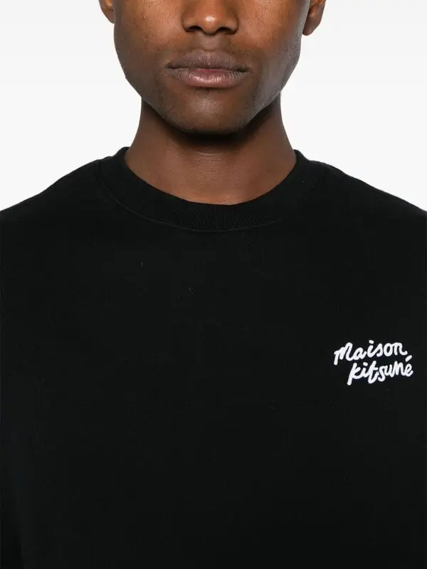 Maison Kitsuné Logo-embroidered Cotton Sweatshirt
