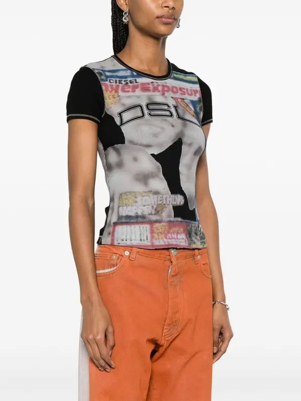DIESEL® Graphic Print T-shirt - Black