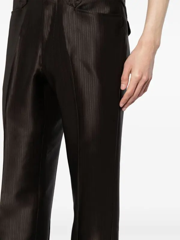 MAISON MARGIELA Herringbone Straight-leg Trousers - Brown
