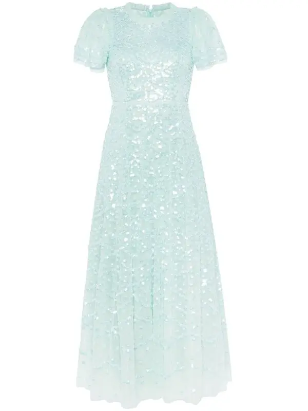 Needle & Thread Deco Dot Glass Sequinned Dress In Green - 49% Off |  Editorialist
