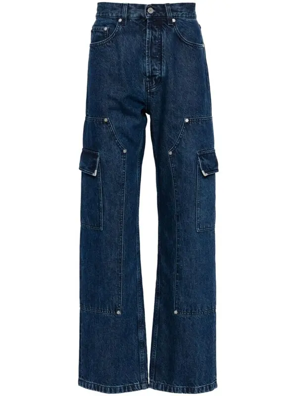 Palm Angels Frame Straight-leg Cargo Jeans