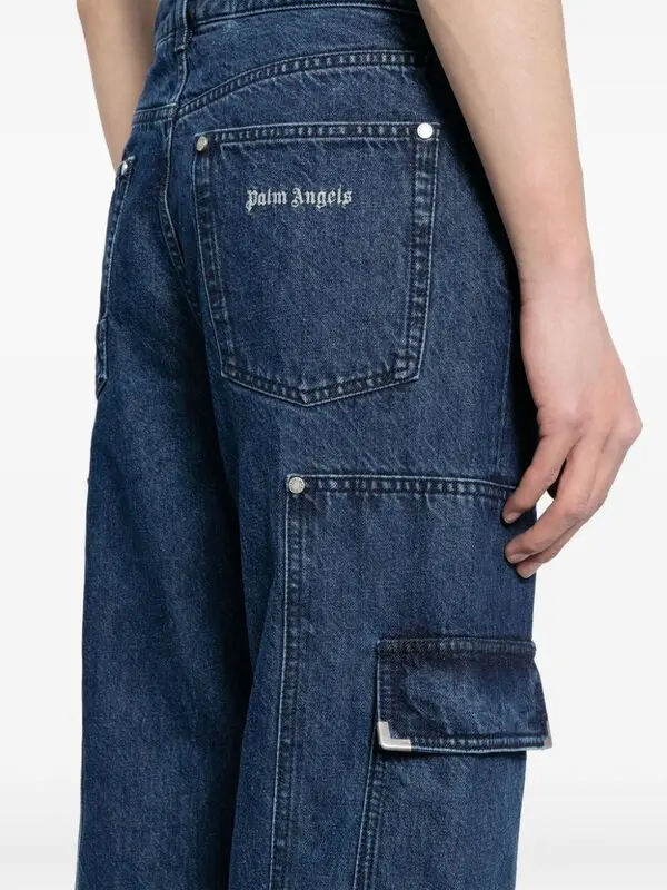 Palm Angels Frame Straight-leg Cargo Jeans