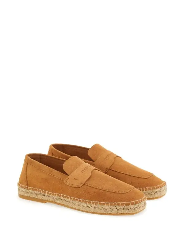 FERRAGAMO Logo-debossed Suede Loafers