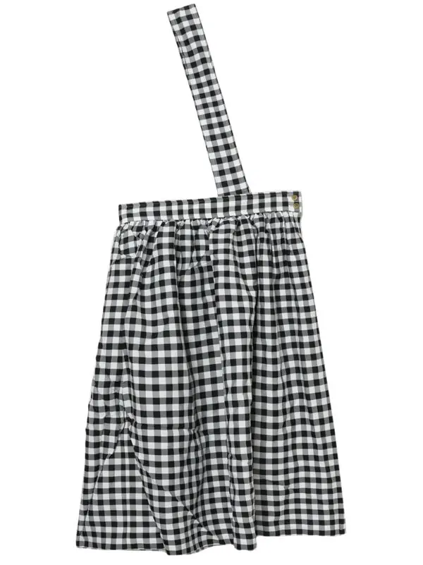 BLACK COMME DES GARÇONS Gingham Print Midi Skirt