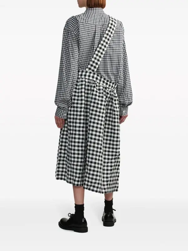BLACK COMME DES GARÇONS Gingham Print Midi Skirt