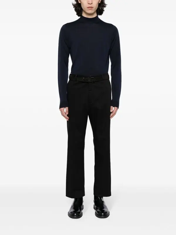 John Smedley Mock Neck Jumper - Blue