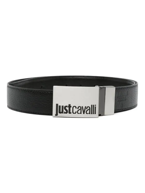 Just Cavalli Logo-debossed Leather Belt - Black