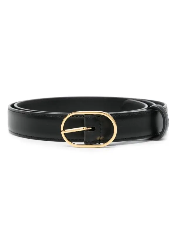 LARDINI Logo-plaque Leather Belt - Black