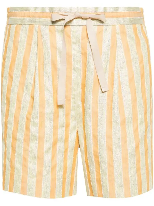 FORTE_FORTE Striped Drawstring Shorts - Orange