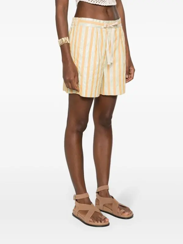 FORTE_FORTE Striped Drawstring Shorts - Orange
