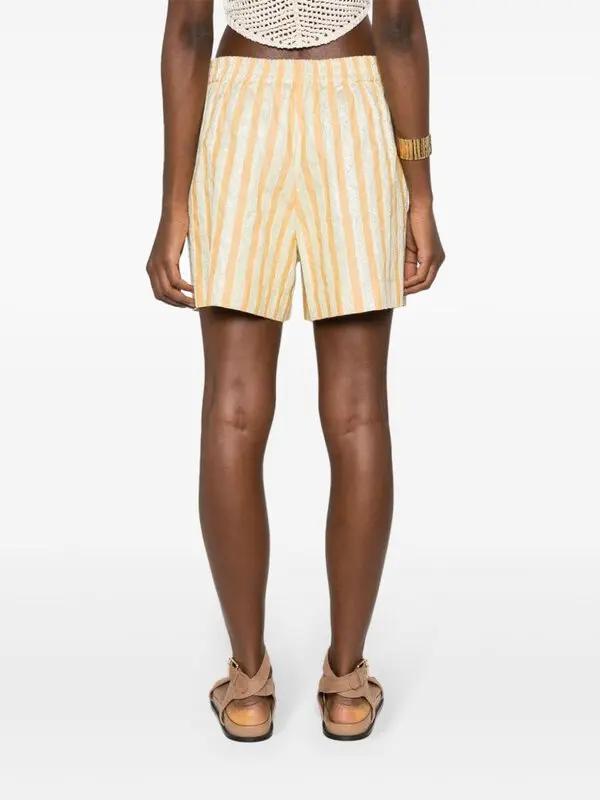 FORTE_FORTE Striped Drawstring Shorts - Orange