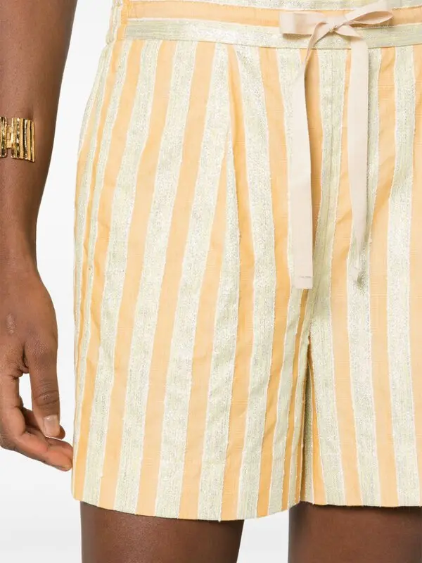 FORTE_FORTE Striped Drawstring Shorts - Orange