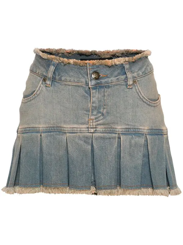 MISBHV Pleated Denim Miniskirt