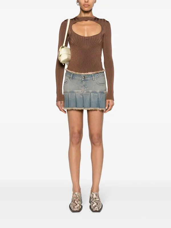 MISBHV Pleated Denim Miniskirt