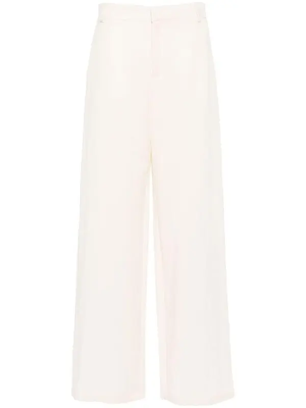 Blumarine Crinkled Wide-leg Trousers