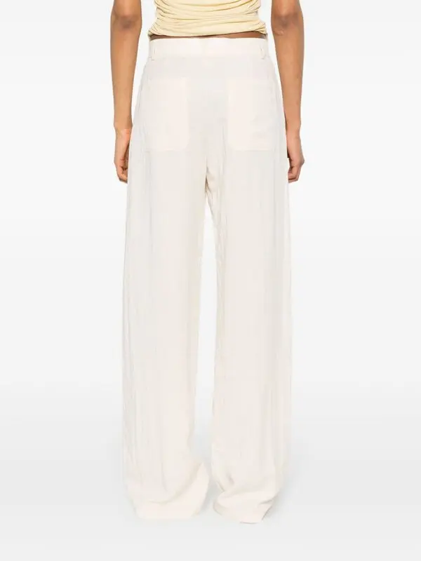 Blumarine Crinkled Wide-leg Trousers